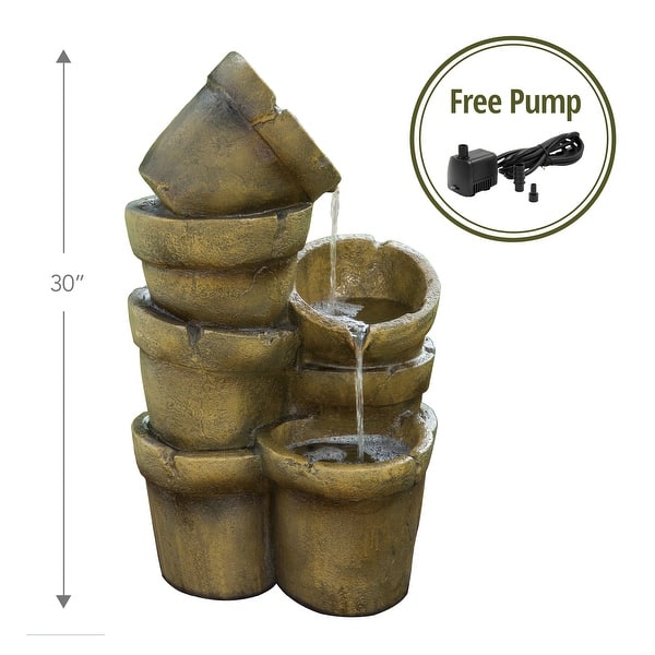 Teamson Home - Outdoor Stacked Pots Floor Fountain - Bed Bath & Beyond ...