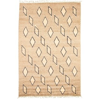 ECARPETGALLERY Hand-knotted Pak Finest Marrakesh Cream, Tan Wool Rug ...