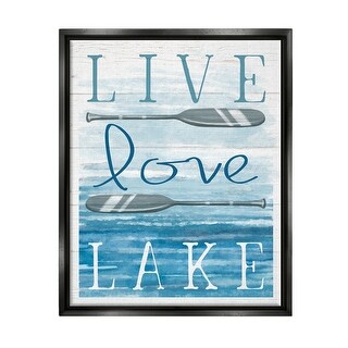 Stupell Live Love Lake Quote Ores Water Motif Floater Frame, Design by ...
