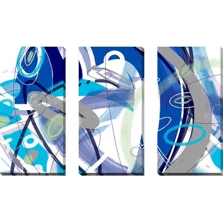 "Blue Flow" by Lisa Ridgers 3 Piece Set on Canvas - Bed Bath & Beyond ...