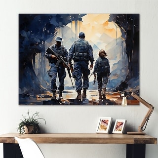 Designart "Military Soldiers Dutys Shadows " Military Wall Art - Bed ...