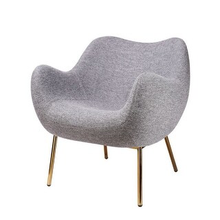 Cid 28 Inch Modern Accent Chair, Rounded Backrest, Fabric, Gray - 27L x ...