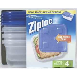 Ziploc 70935 Snap 'N Seal Square Food Storage Container, 24 Oz, 4/Pk ...