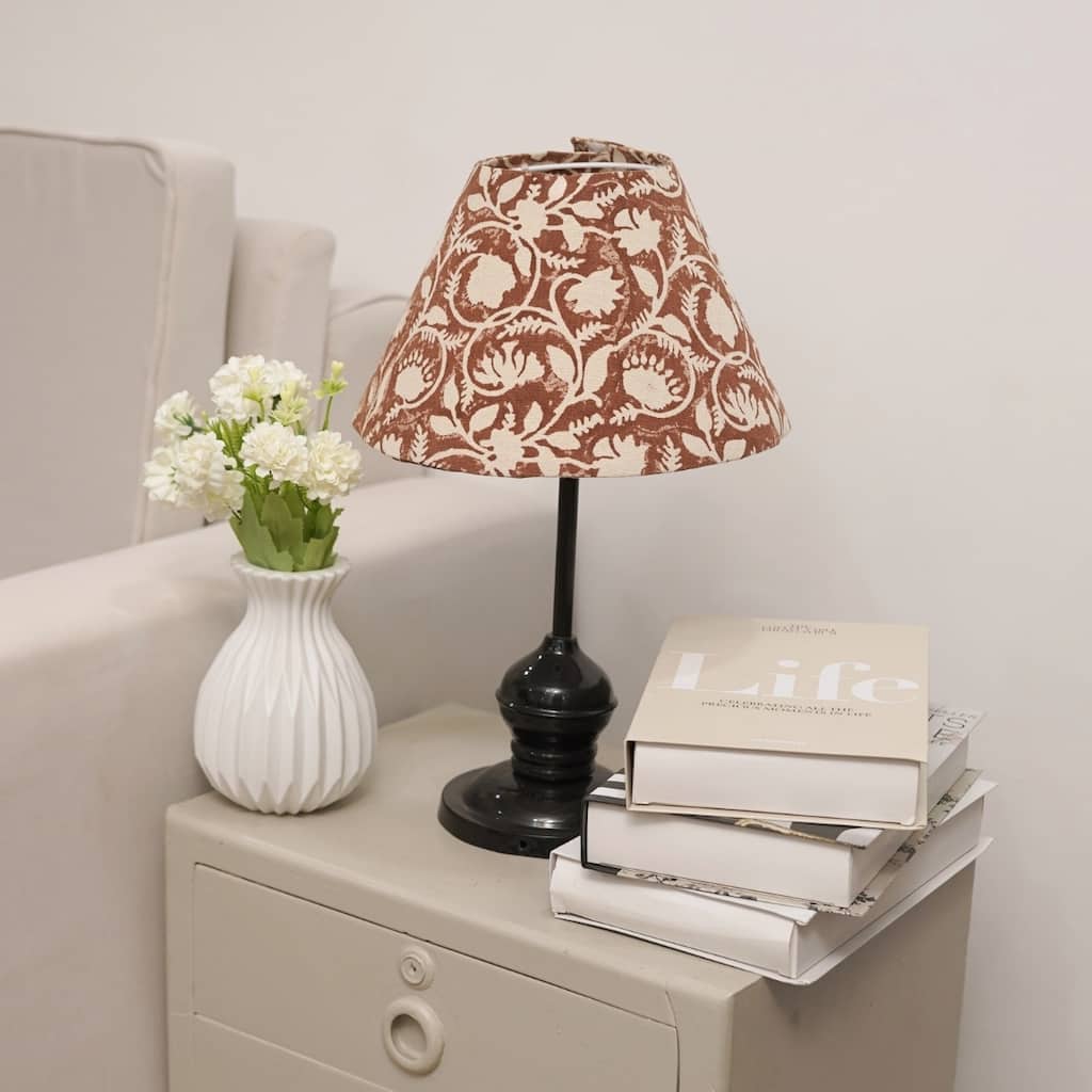 Fabdivine Vintage Handmade Brown & White Duck Canvas Lampshade - Rustic ...