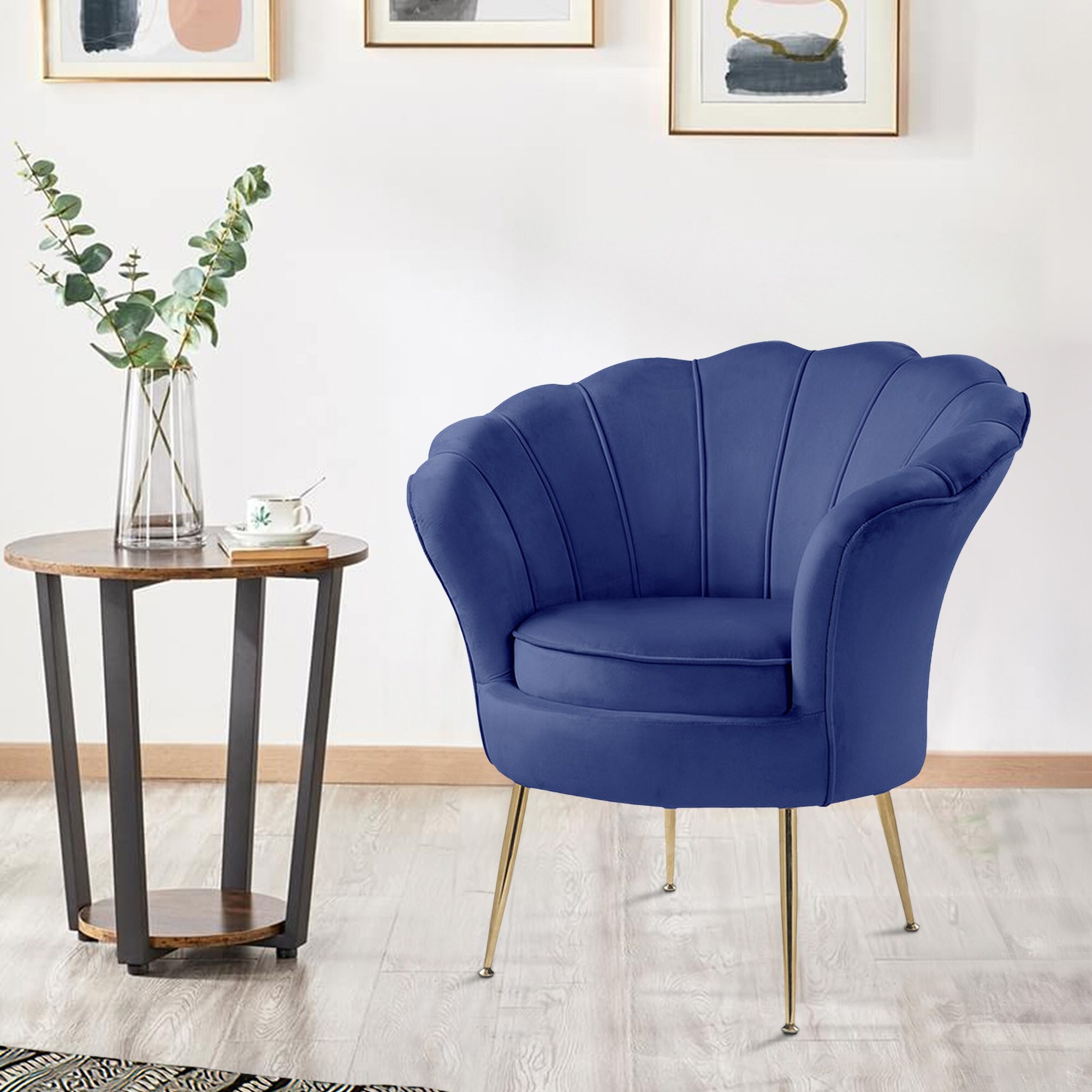 Blue scallop chair store