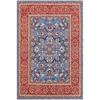 Southwestern Heriz Ziegler Benedict Blue Rust Hand-knotted Rug - 8 ft ...