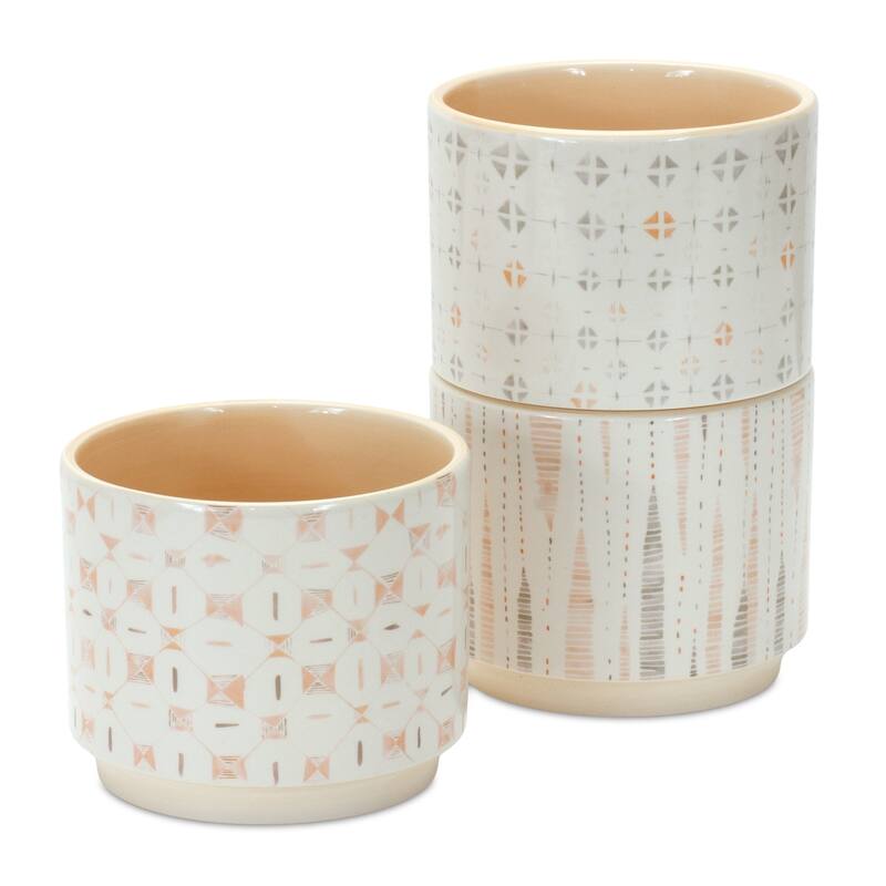 Blush Patterned Stacking Pot (Set of 3) - On Sale - Overstock - 39006696
