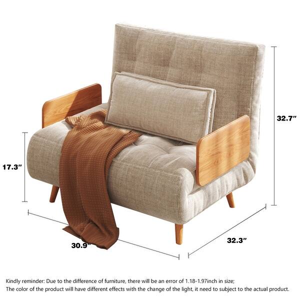 JASIWAY Modern Upholstered Sofa Bed, Beige - Bed Bath & Beyond - 38280996