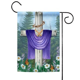 Royal Purple Easter Cross Outdoor Garden Flag 18" x 12.5" - Bed Bath ...