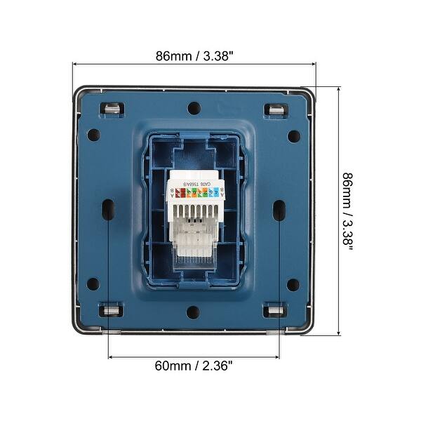 Ethernet Socket Single Port RJ45 CAT6 Wall Plate Black for Ethernet ...