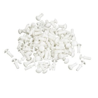 100Pcs Nylon Push Clips Rivet Fastener White for 3.4-4.3mm Thickness ...