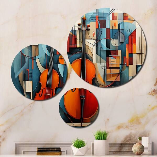 Designart "Cubism Music Forms I" Cubism Living Room Set - Bed Bath ...