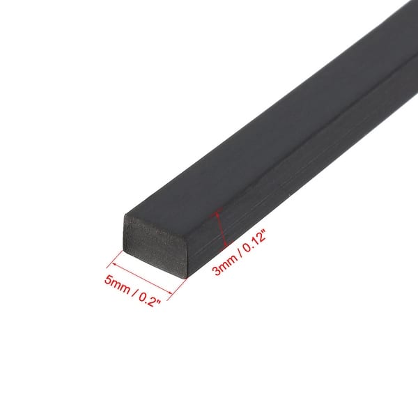 Solid Rectangle Rubber Seal Strip 5mm Wide 3mm Thick, 5M Long Black ...
