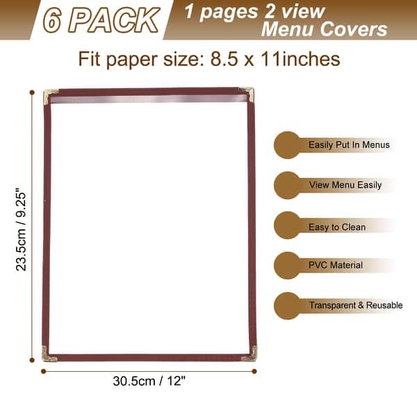 6pcs 8.5x11 Restaurant Menu Covers 1 Page 2 View Cafe Menus Folder Book ...