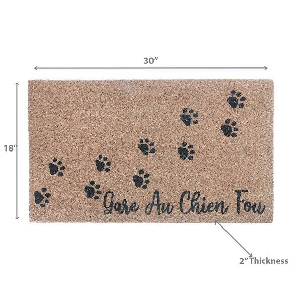 Coir Door Mat Gare Au Chien Fou Paws 18 X 30 - Bed Bath & Beyond - 40153097