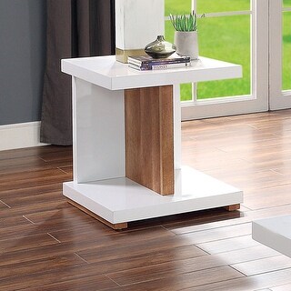 Harima Contemporary White 22-inch 2-Shelf Side Table by Strick & Bolton ...