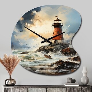 Vintage Lighthouses Guiding Light I - Lighthouses Wall Clocks in Drop ...
