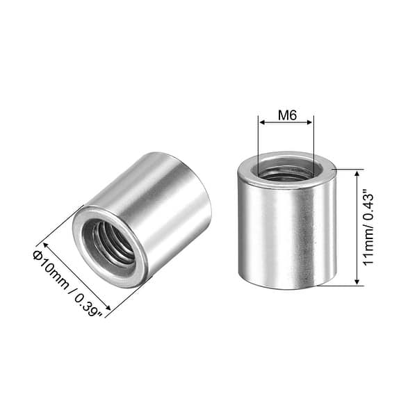 Weld On Bung Nut Threaded 201 Stainless Steel Insert - Silver Tone ...
