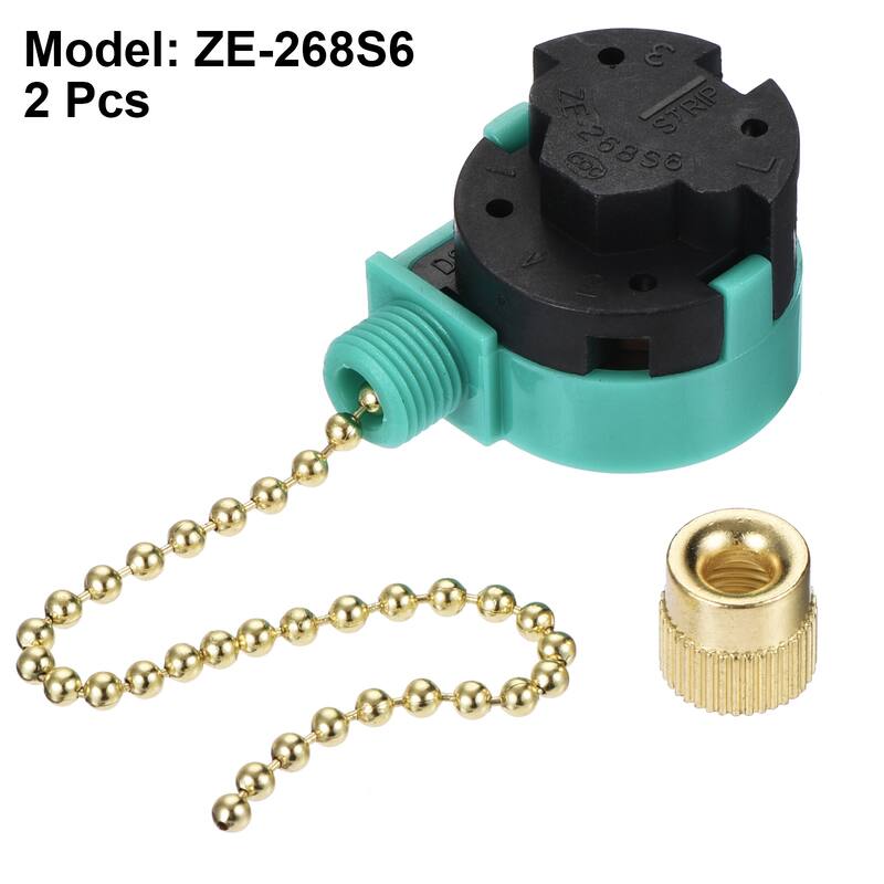 Pull Chain Switch Replacement w Extension Chain for Ceiling Fan Light ...