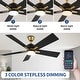 Moasis 52 Inch Dimmable Ceiling Fan with Light Remote and APP Control ...