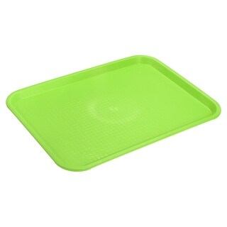12" x 16" Plastic Fast Food Trays Bulk Rectangular Serving Trays, Green ...
