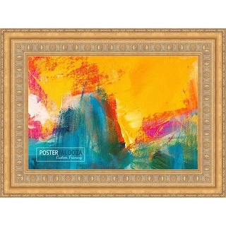 22x16 Traditional Gold Complete Wood Picture Frame with UV Acrylic ...