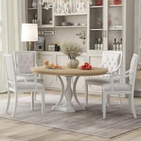 5-Piece Dining Set Extendable Round Table and 4 Chairs - Bed Bath ...