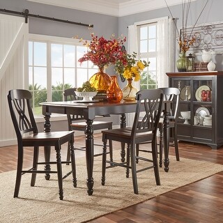 Elena Oak Extendable Counter Height Dining Set with X Back Chairs by iNSPIRE Q Classic - On Sale ...