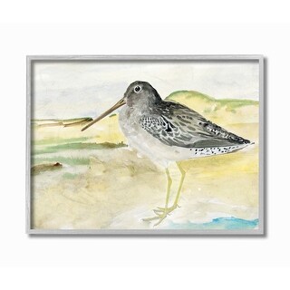Stupell Bird Encounter Landscape Animal Watercolor Painting Framed Wall ...