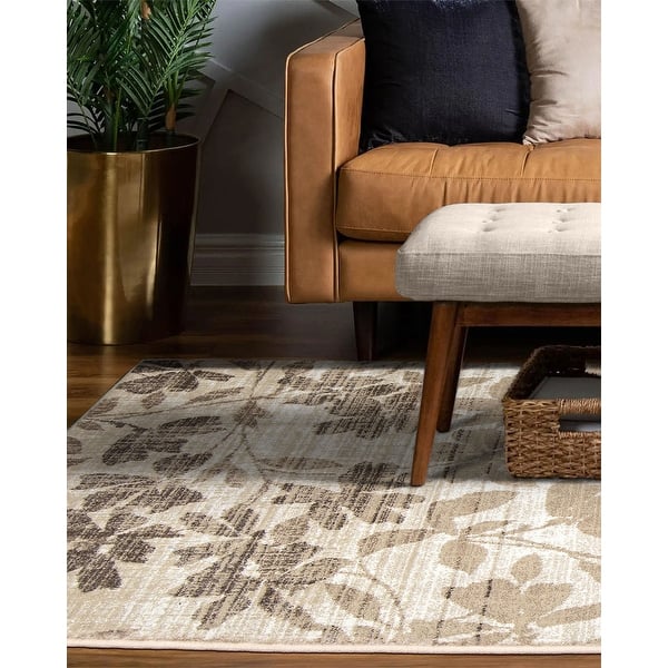 Orian Rugs Adagio La Rochelle Beige Floral Stain Resistant Area Rug ...