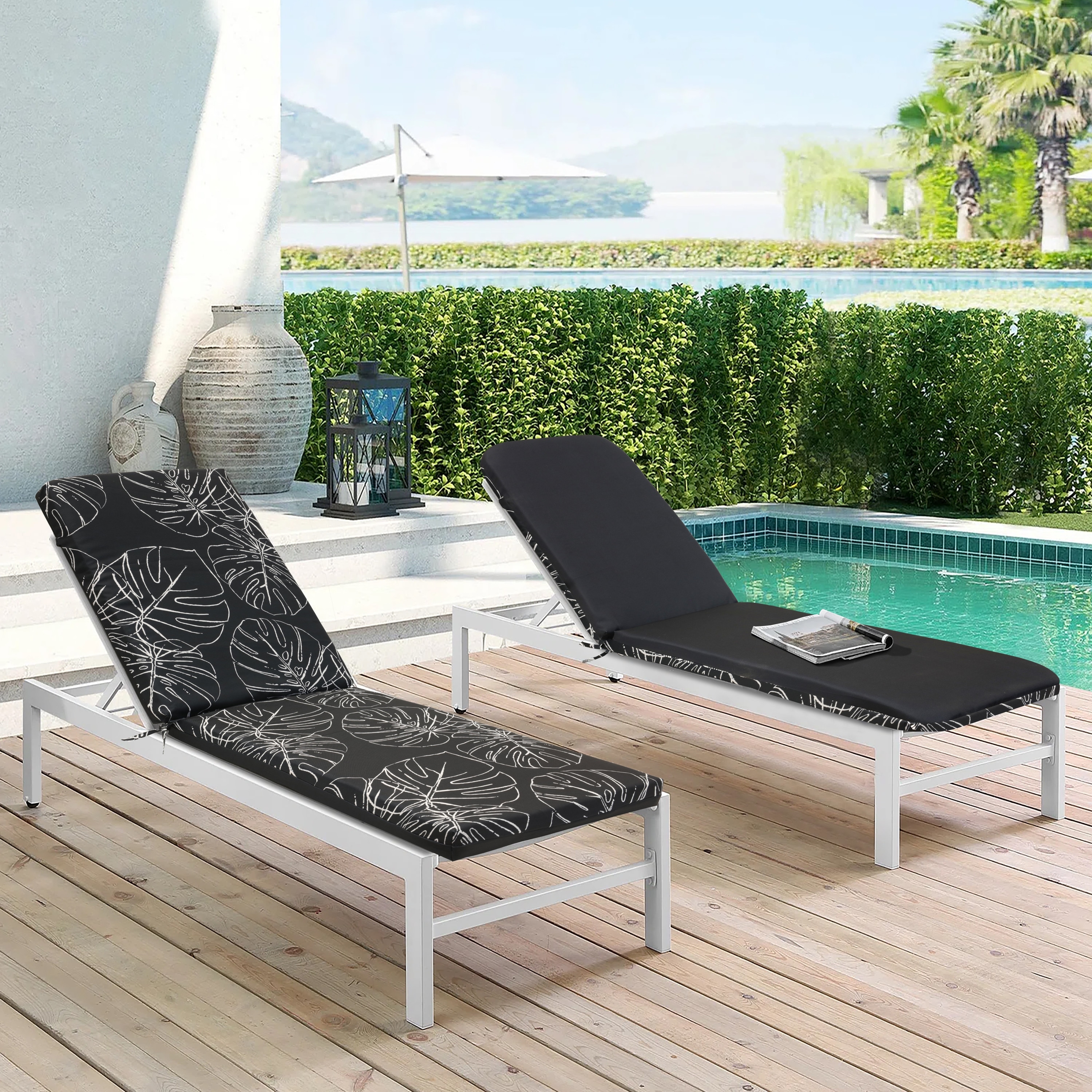 Ruby Red Outdoor Lounger Cushion 22 x 73 in Solid Red 22 x 73 Bed Bath Beyond 27866218