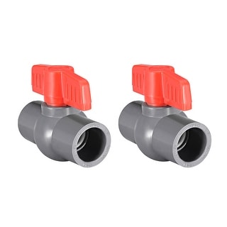 PVC Ball Valve Water Supply Pipe Slip End 3/4" Inner Hole Diameter Red ...