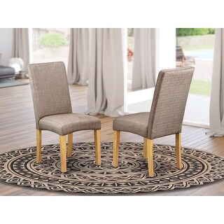 East West Furniture Parson Chair with Oak Finish Leg and Dark Khaki ...