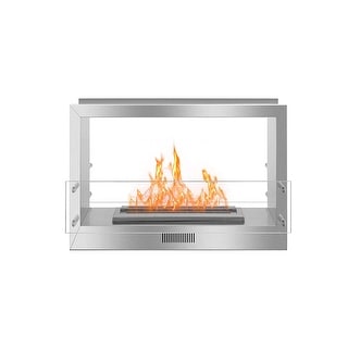 Bio Flame 38" FIREBOX DOUBLE SIDED SS Fireplace w/ 16" Burner - Bed ...