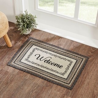 Floral Vine Jute Rug Rect Welcome w/ Pad 20x30 - Bed Bath & Beyond ...