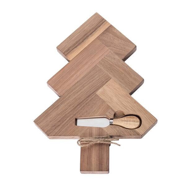 Wood Holiday Tree Serving Board for Christmas Gatherings - Brown - Bed ...