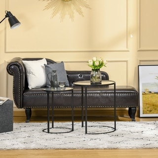 2-piece Tempered Glass Nesting Side Tables - Bed Bath & Beyond - 41063911