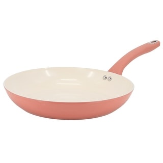 12 Inch Ceramic Nonstick Aluminum Frying Pan in Coral - Bed Bath ...
