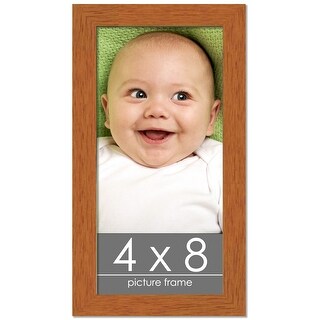 4x8 Traditional Honey Pecan Complete Wood Picture Frame with UV Acrylic ...