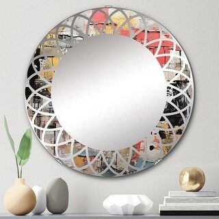 Designart "Urban Collage III" Abstract Collages Modern Wall Mirror ...