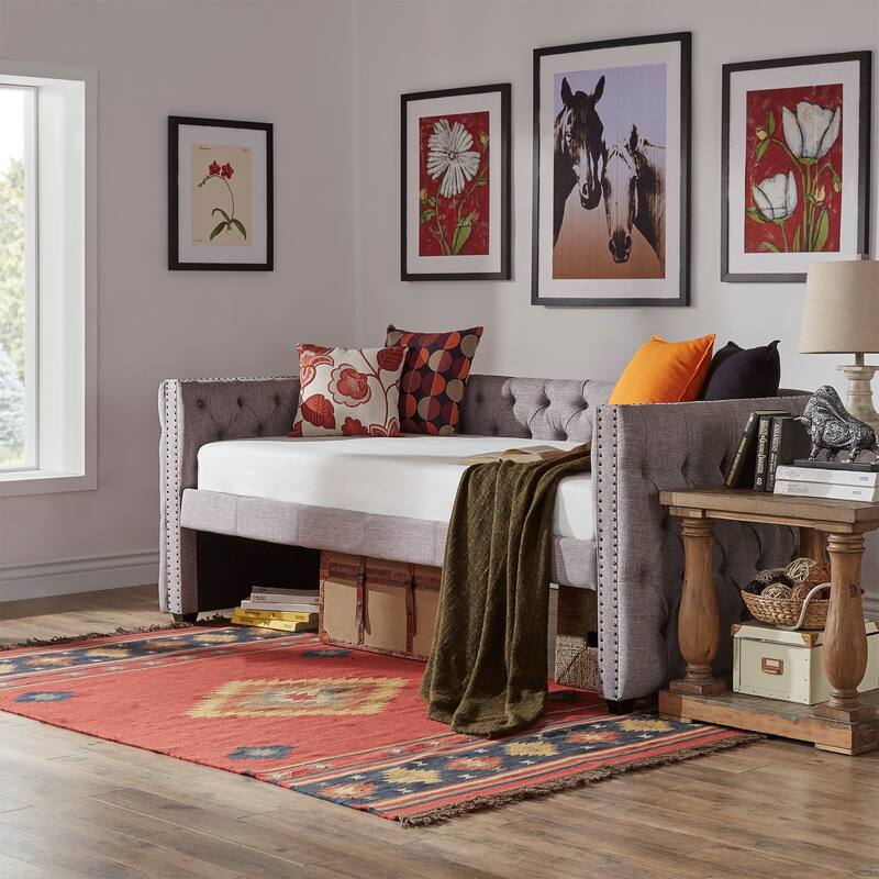 Knightsbridge Twin Tufted Nailhead Daybed By Inspire Q Artisan On