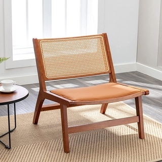 Ebello Mid Century Modern Armless Reading Side Chair with Wooden Frame ...