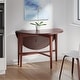 Hannah Double Drop Leaf Round Dining Table, Walnut - Bed Bath & Beyond ...