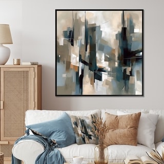 Designart "Painting Of Abstract Shapes I" Abstract Framed Wall Art For ...