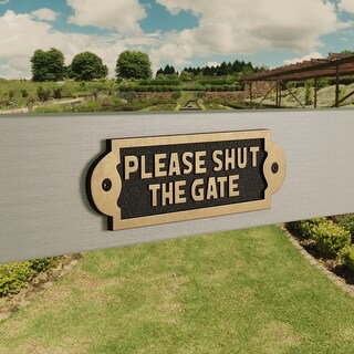 Please Shut Gate Warning Garden Gate Sign Privacy Plaque Solid Brass ...