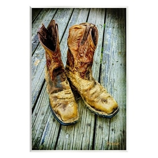 Stupell Old Work Boots Photography Wall Plaque Art Design by Pat ...