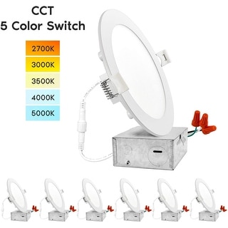 Luxrite 6" Ultra Thin LED Recessed Light, CCT Color 27K / 30K / 35K ...
