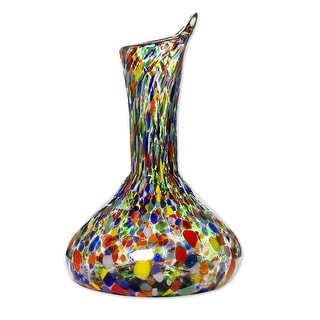 NOVICA Artisan Handblown Glass Decanter Artisan Recycled Multicolor ...