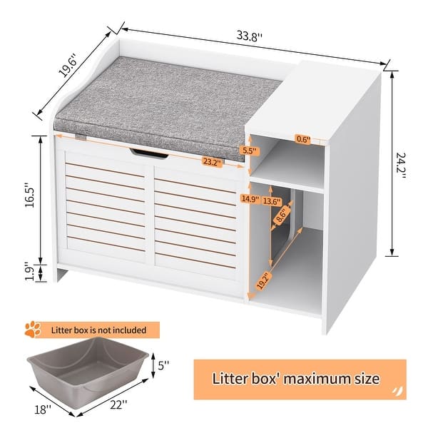 Litter Box Enclosure with Top Opening with Cushion - Bed Bath & Beyond ...