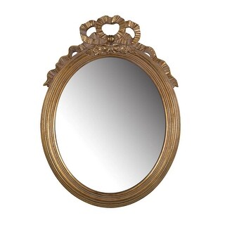 Oval Wall Mirror with Crown - 26" - Gold - Bed Bath & Beyond - 39191974